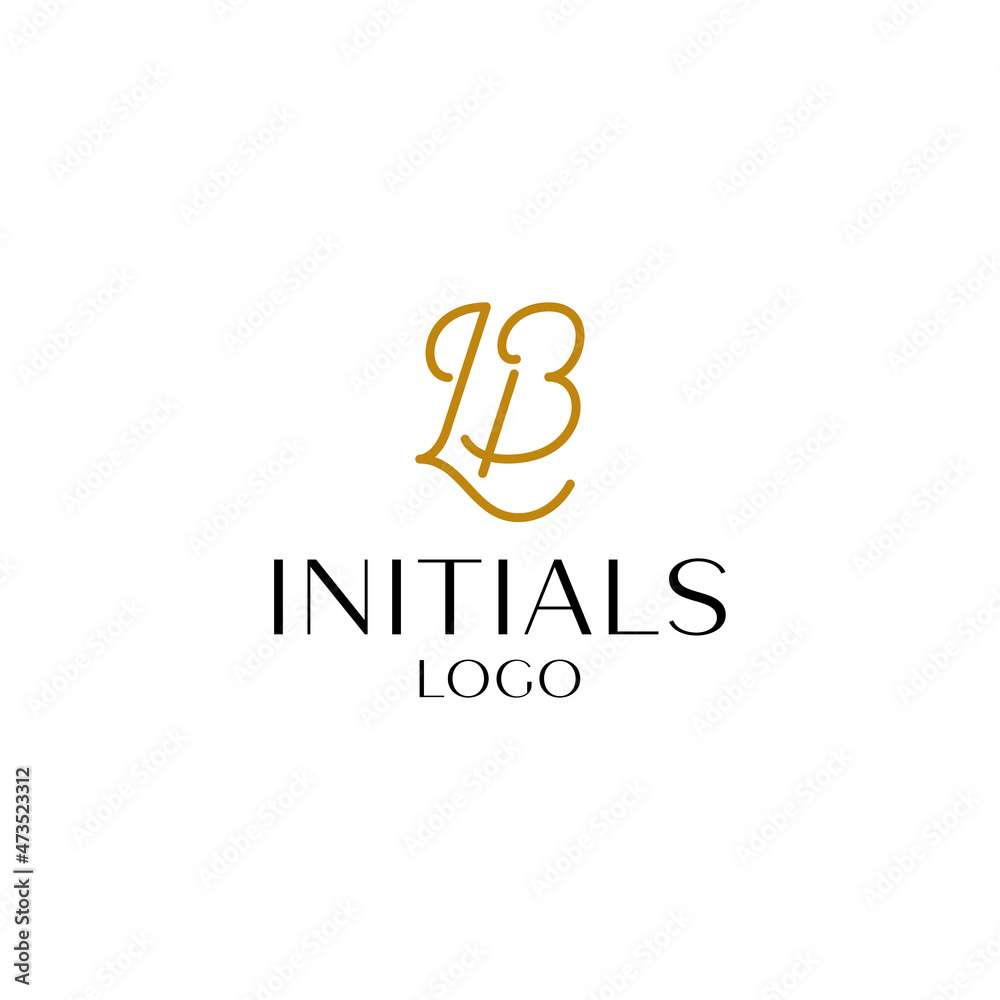 LB letter design logo logotype icon concept with script font and ...