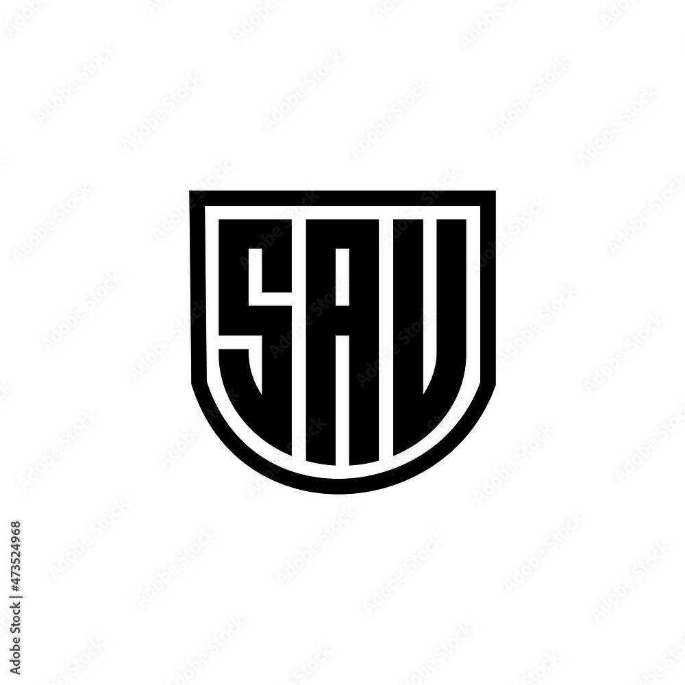 SAU letter logo design with white background in illustrator, vector ...