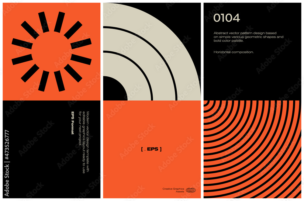Poster Brutalist Poster Design Template With Abstract Geometric Shapes ...
