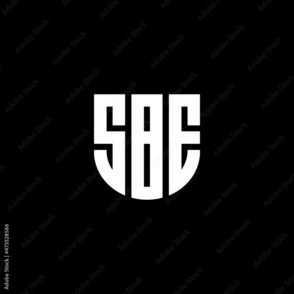 SBE letter logo design with black background in illustrator, vector ...