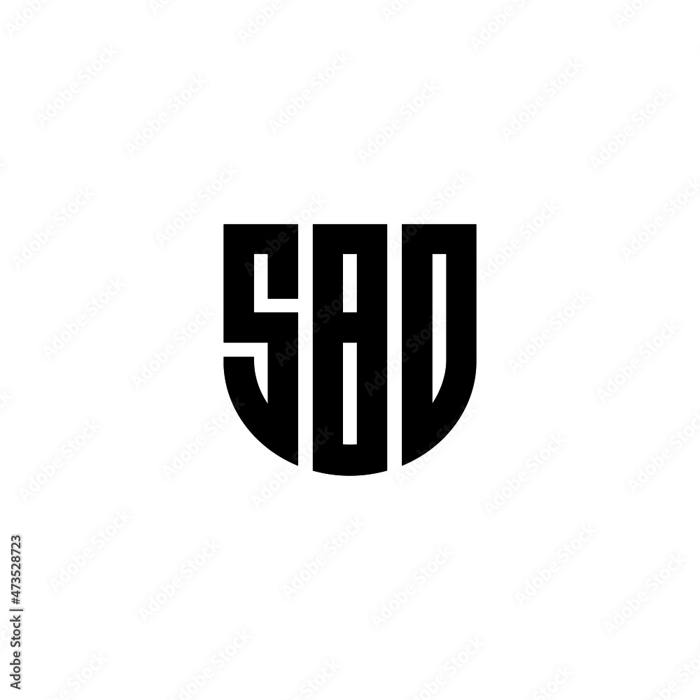 SBD letter logo design with white background in illustrator, vector ...