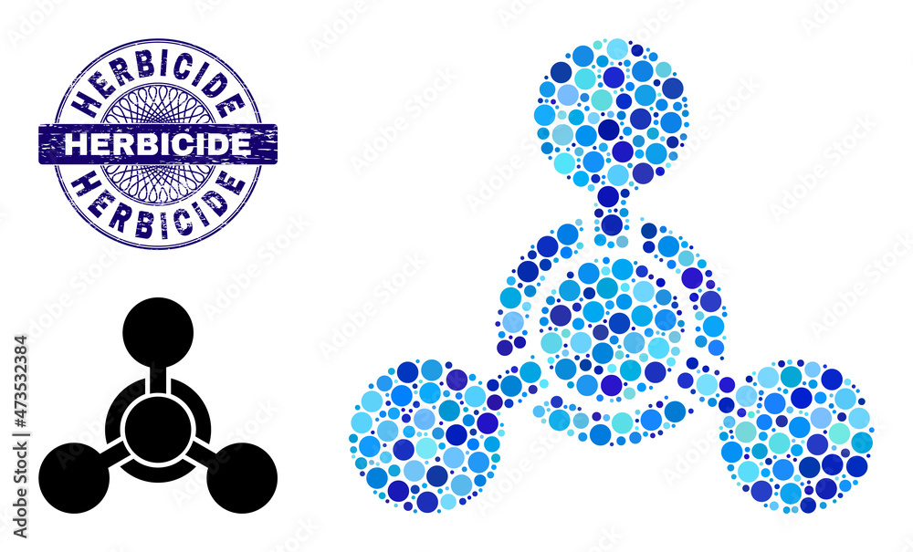 Stockvector Round dot combination chemical poison icon and HERBICIDE ...