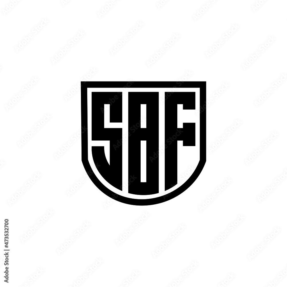 SBF letter logo design with white background in illustrator, vector ...