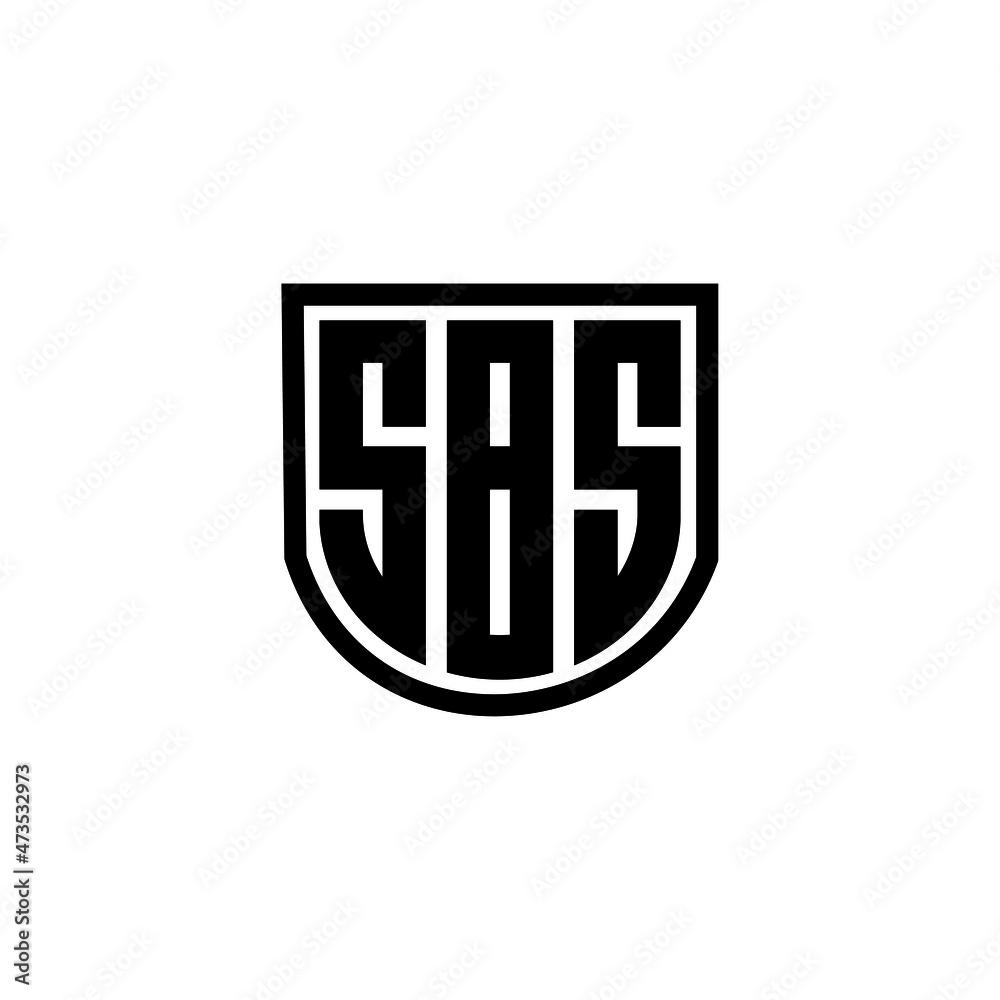 SBS letter logo design with white background in illustrator, vector ...