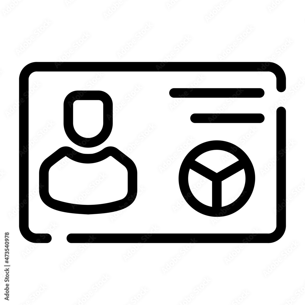 driving license outline icon Stock Vector | Adobe Stock