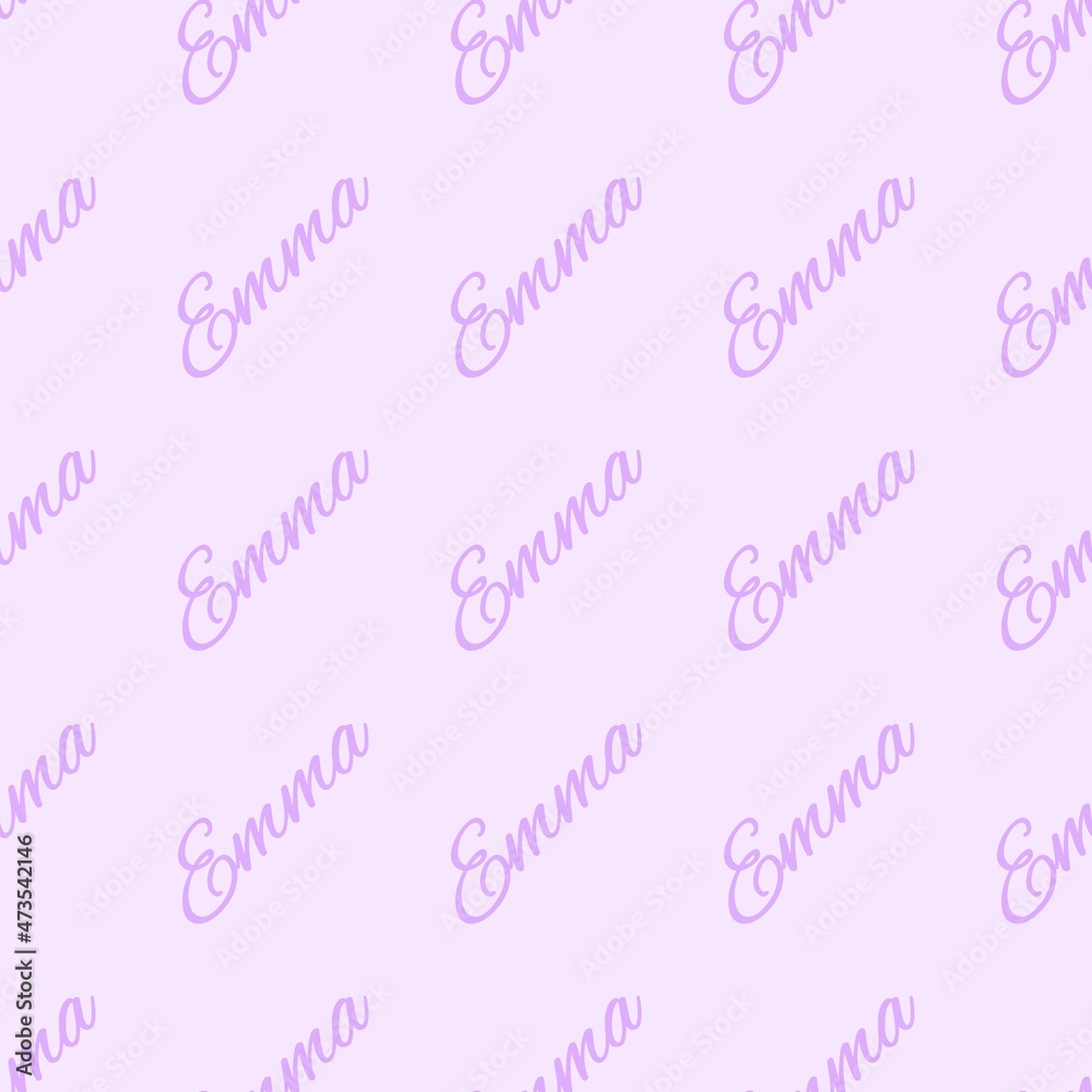 The female name is Emma. Background with the female name Emma. Seamless ...