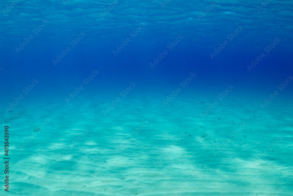 A nice open underwater scene showing infinite blue water sandwiched ...