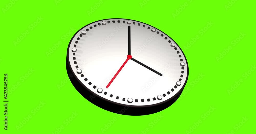 Vidéo Stock 3D Clock animation with moving time pointer, 24 hour ...