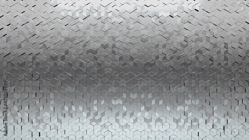 Luxurious, Silver Wall background with tiles. 3D, tile Wallpaper with ...