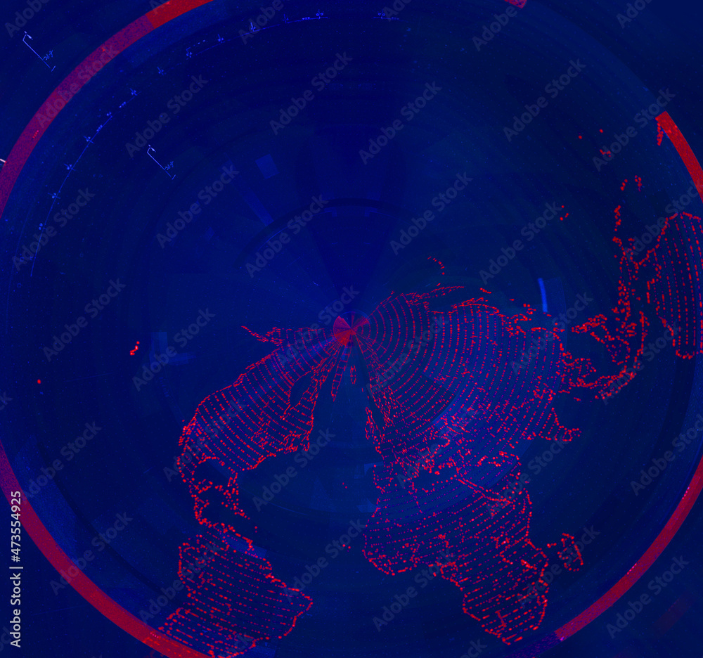 Navy blue abstract radar screen background design Stock Illustration ...