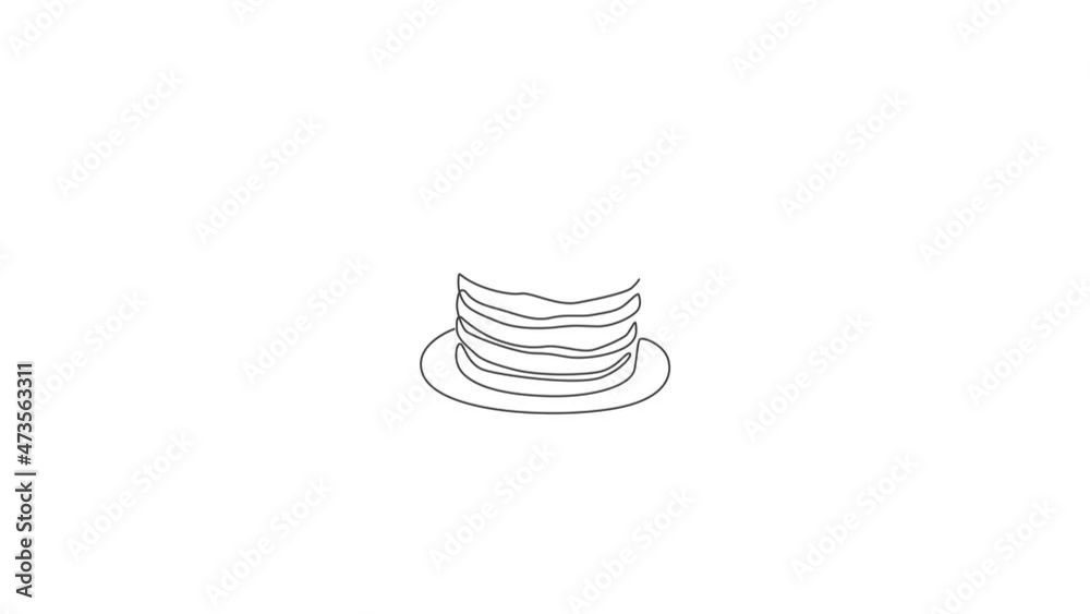 Animated self drawing of one continuous line draw delicious American ...