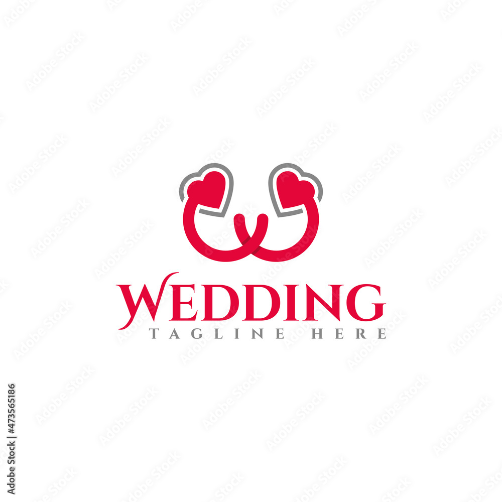 wedding logo design concept wedding service logo template wedding ring ...