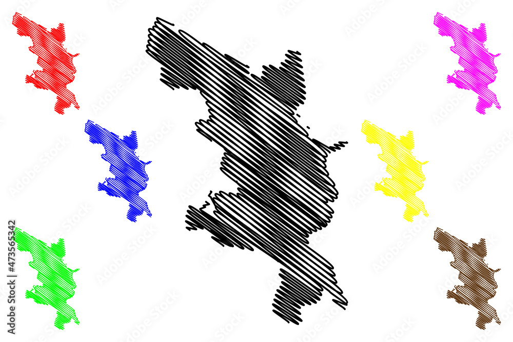 Jhargram district (West Bengal State, Republic of India) map vector ...