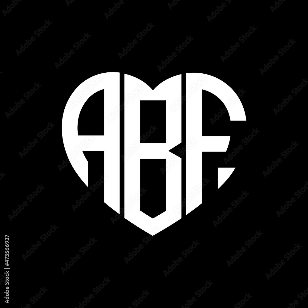 ABF letter logo design on black background.ABF creative initials love ...
