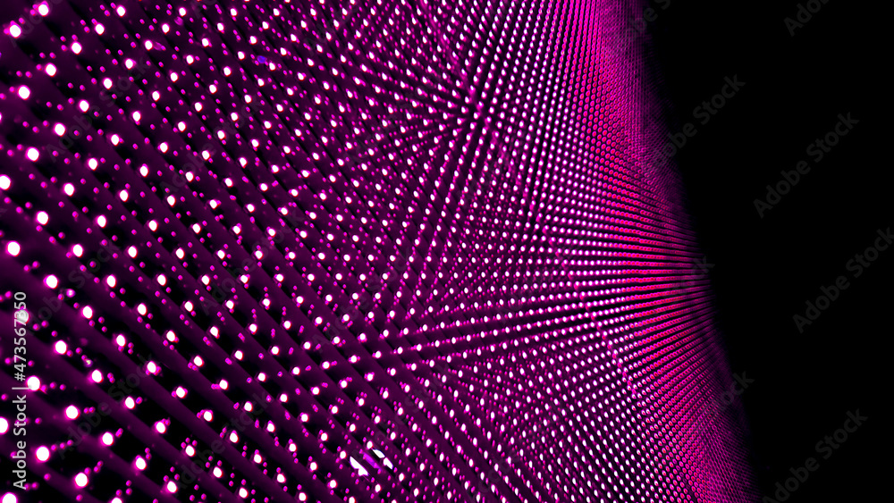 close up LED video screen showing bright purple light. LED soft focus ...