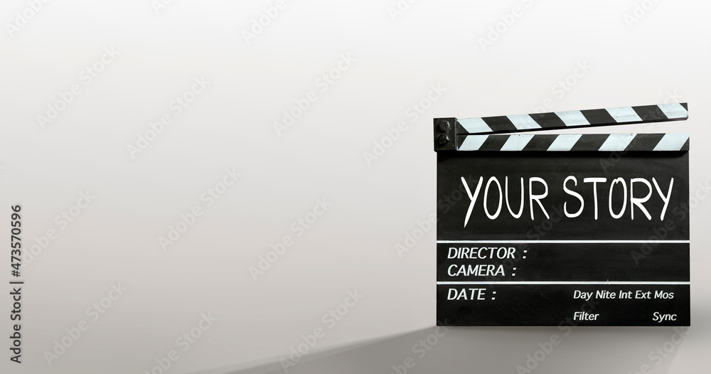 Your story. handwriting on film slate.Storytelling and New Age Filming ...