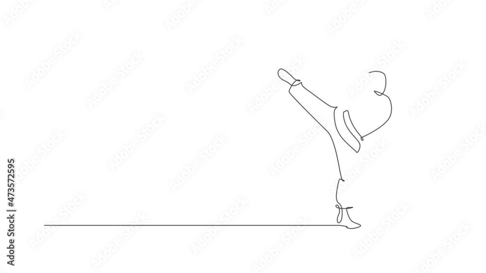 Animated self drawing of single continuous line draw young confident ...