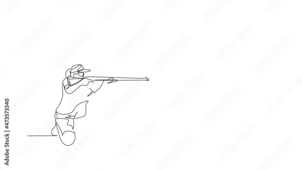 Vidéo Stock Animated self drawing of one continuous line draw young ...