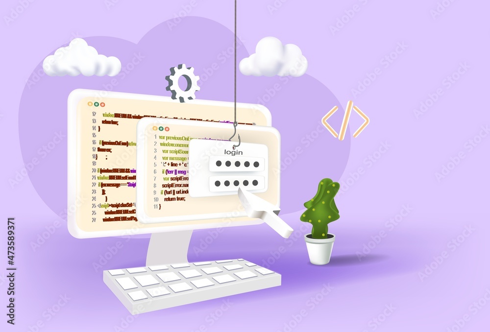 Hackers And Cyber Criminals Phishing Stealing Private Personal Data Credentials Password Bank