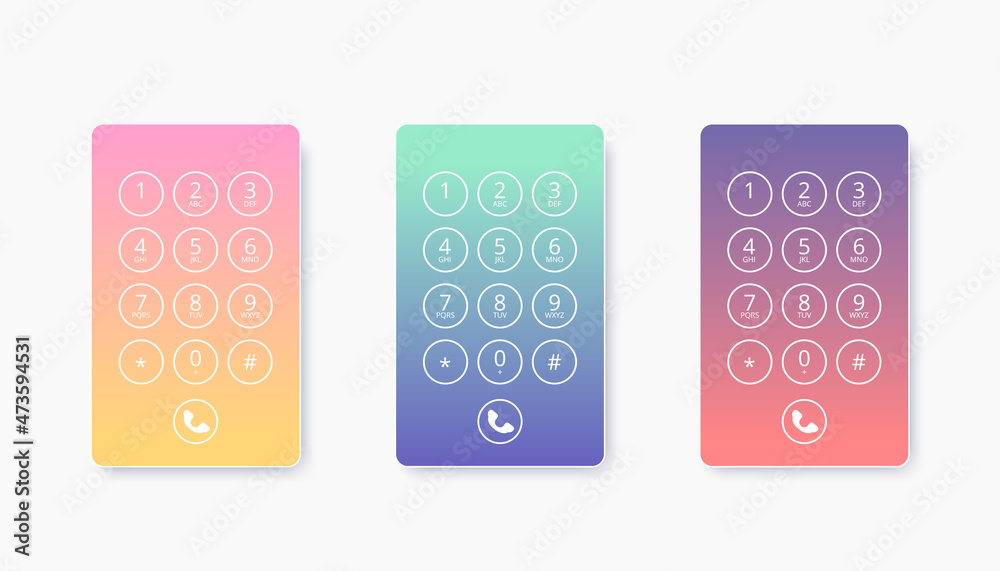 Dial keypad design with numbers and letters. Smartphone interface with ...