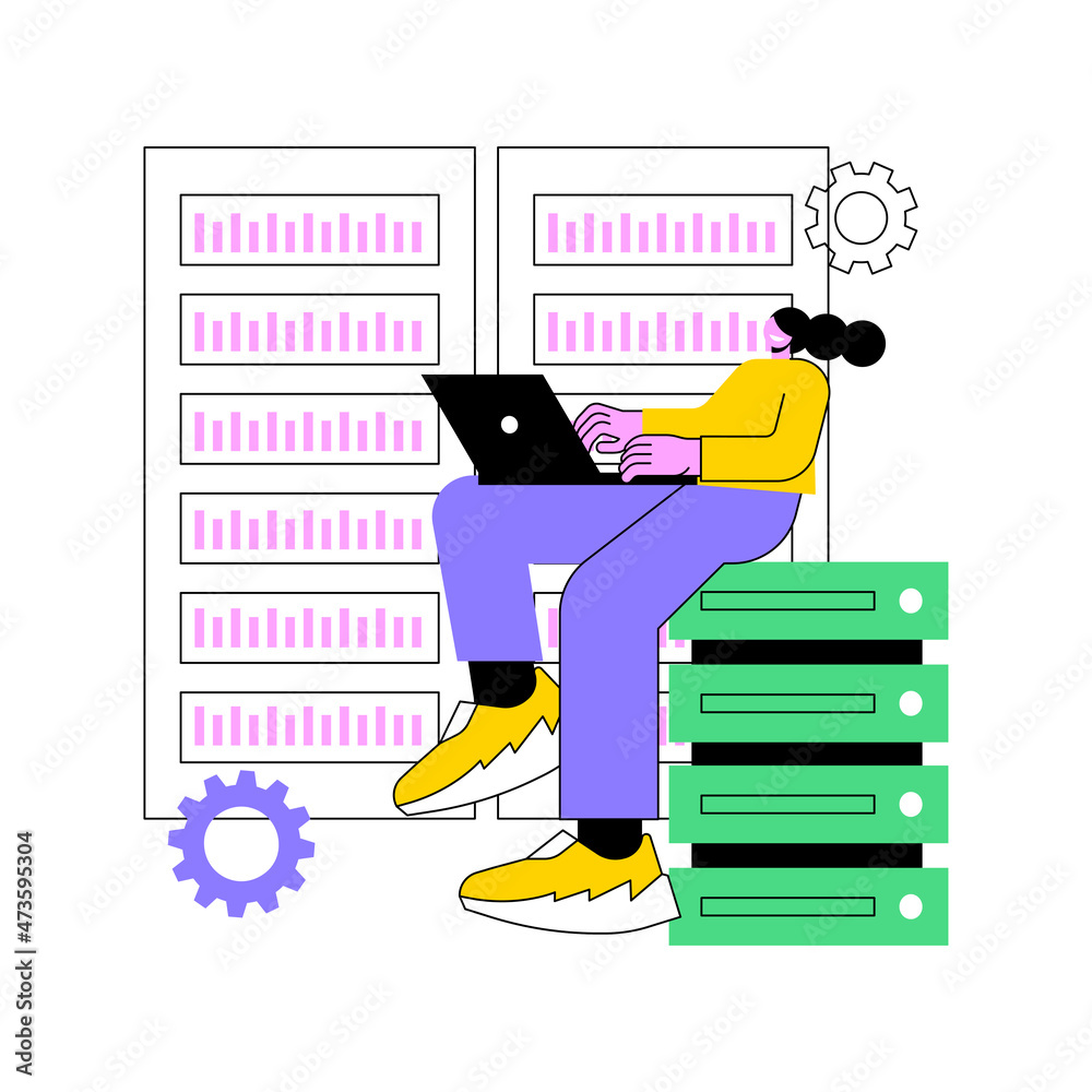Database abstract concept vector illustration. Online database, data ...