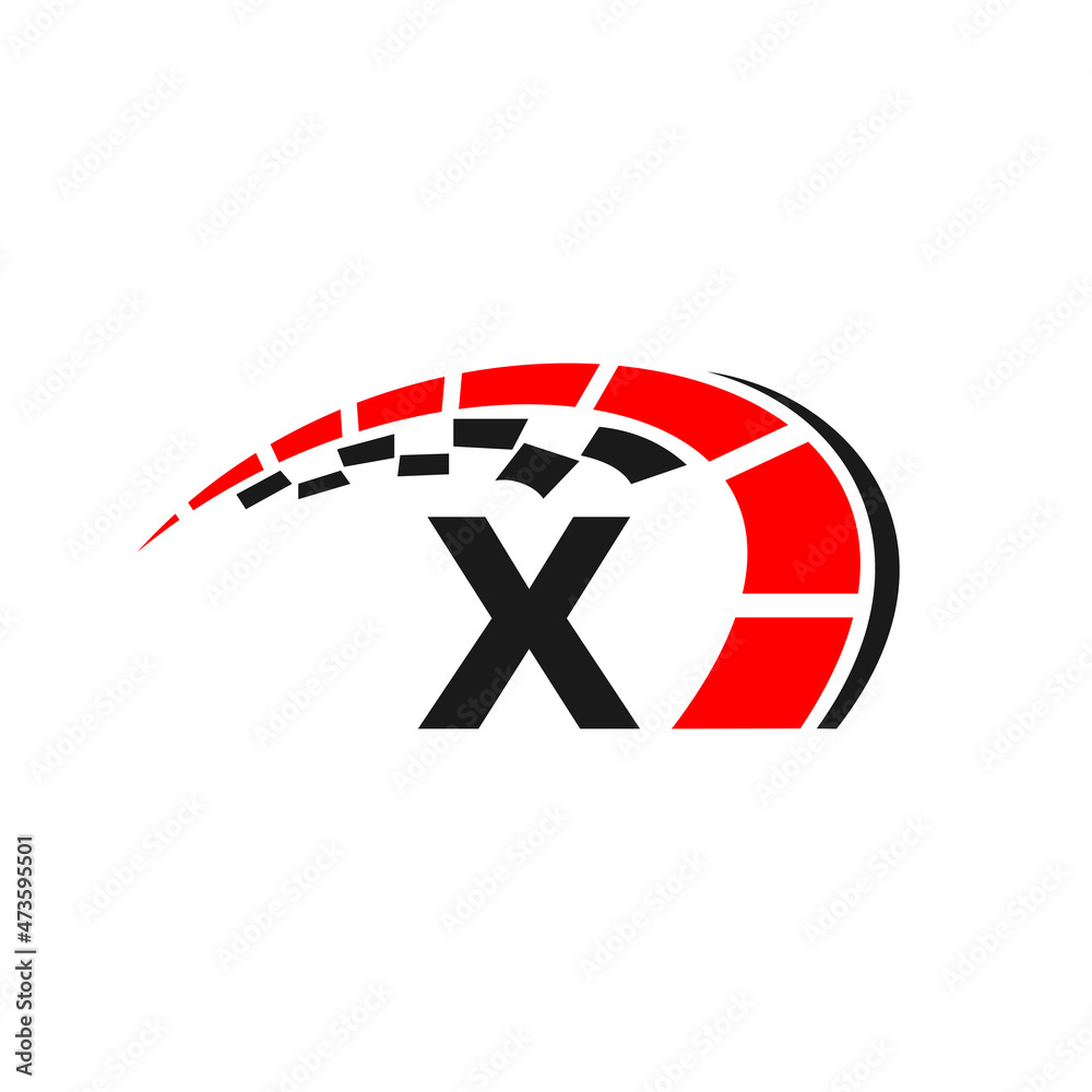 Vecteur Stock Sport Car Logo On Letter X Speed Concept. Car Automotive ...