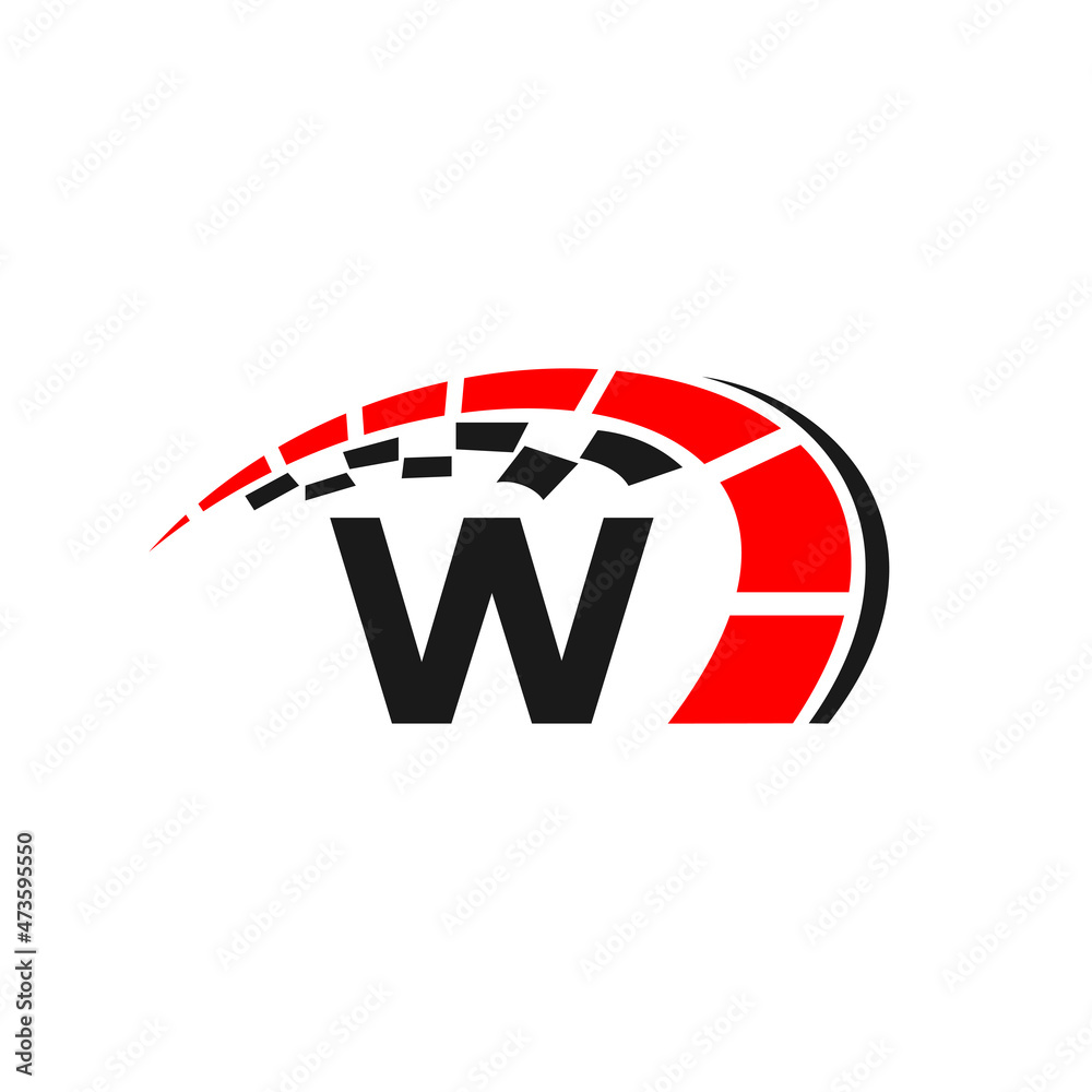 Sport Car Logo On Letter W Speed Concept. Car Automotive Template For ...