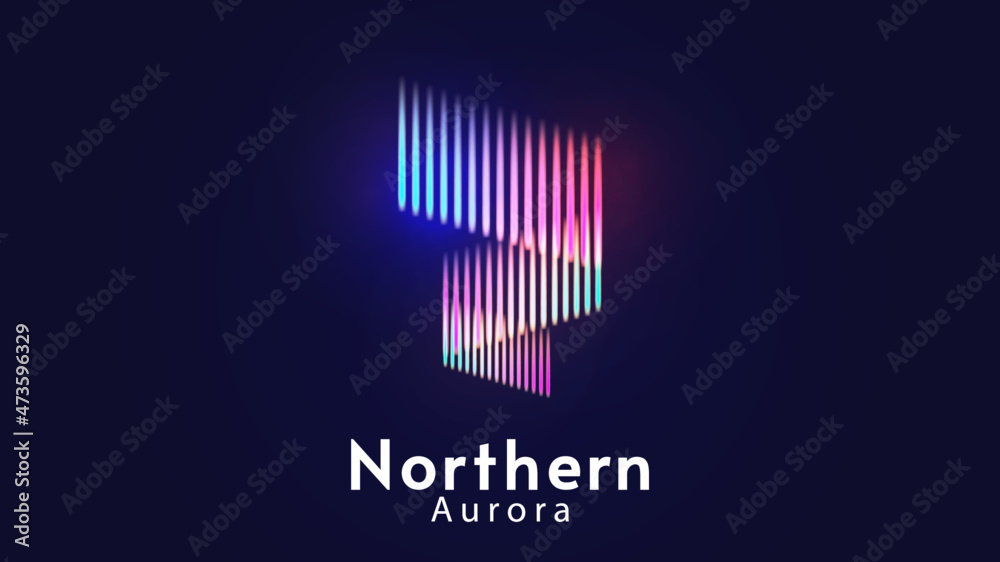 Northern aurora. Vector banner, logo or emblem template. Northern ...