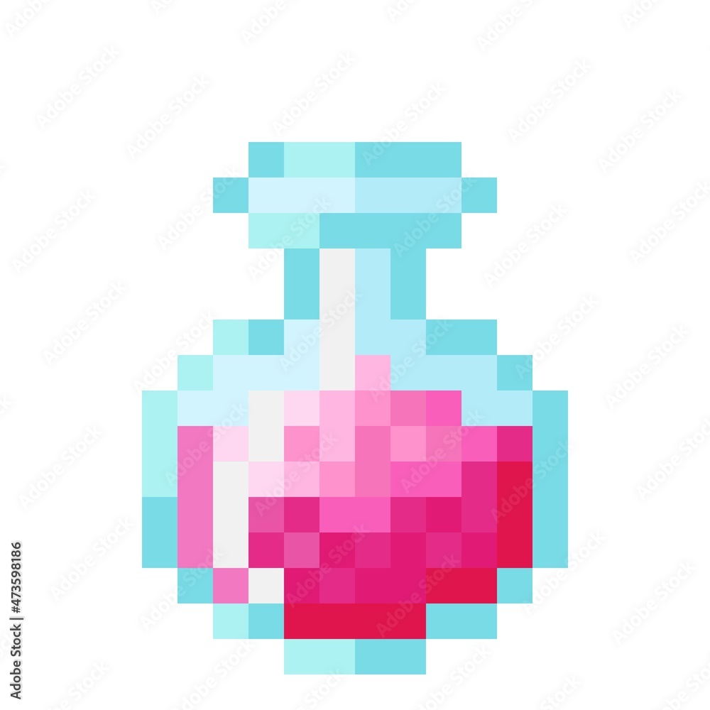Pink potion pixel art. Vector Picture. Stock Vector | Adobe Stock
