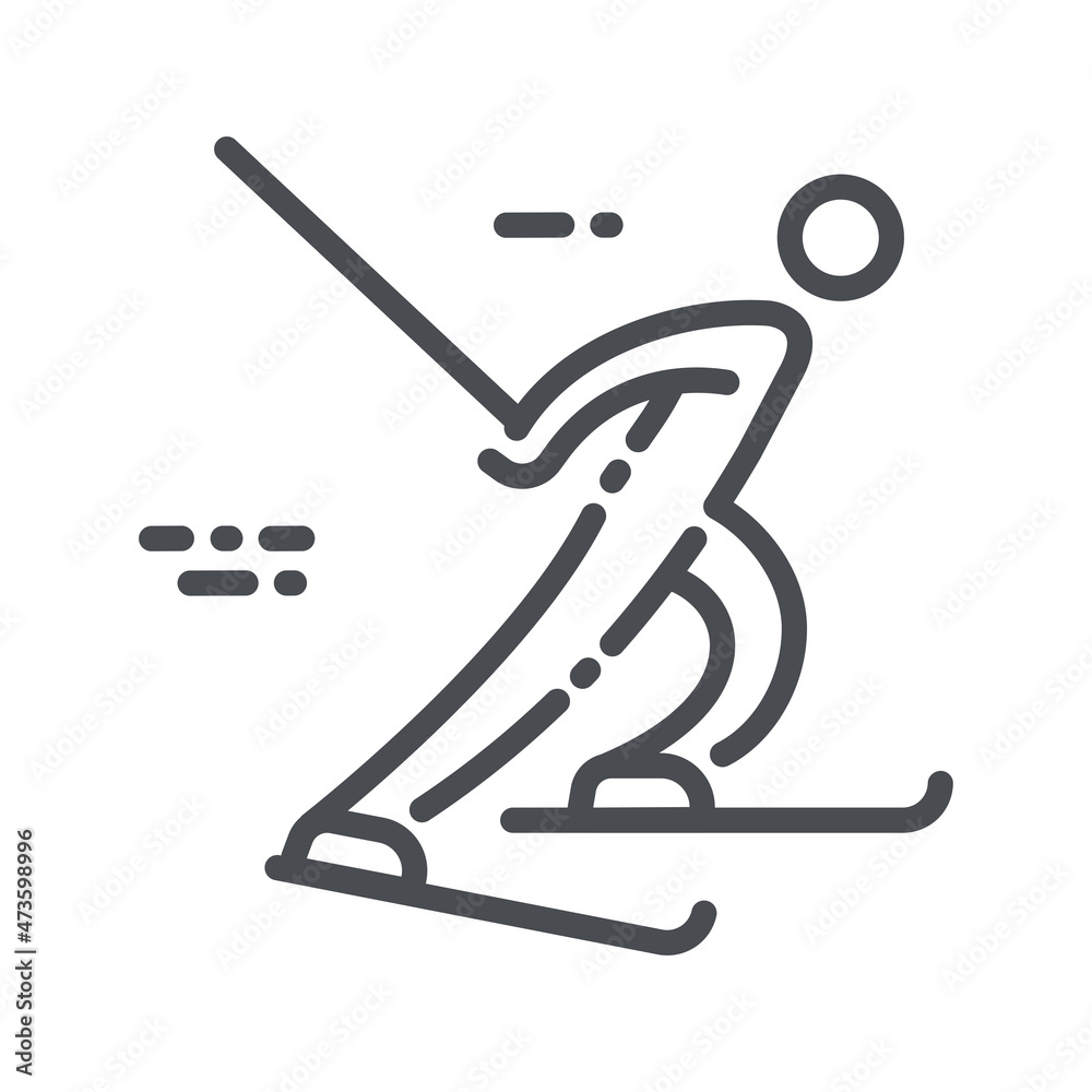 Skiing competition symbol isolated on transparent background. Stock ...