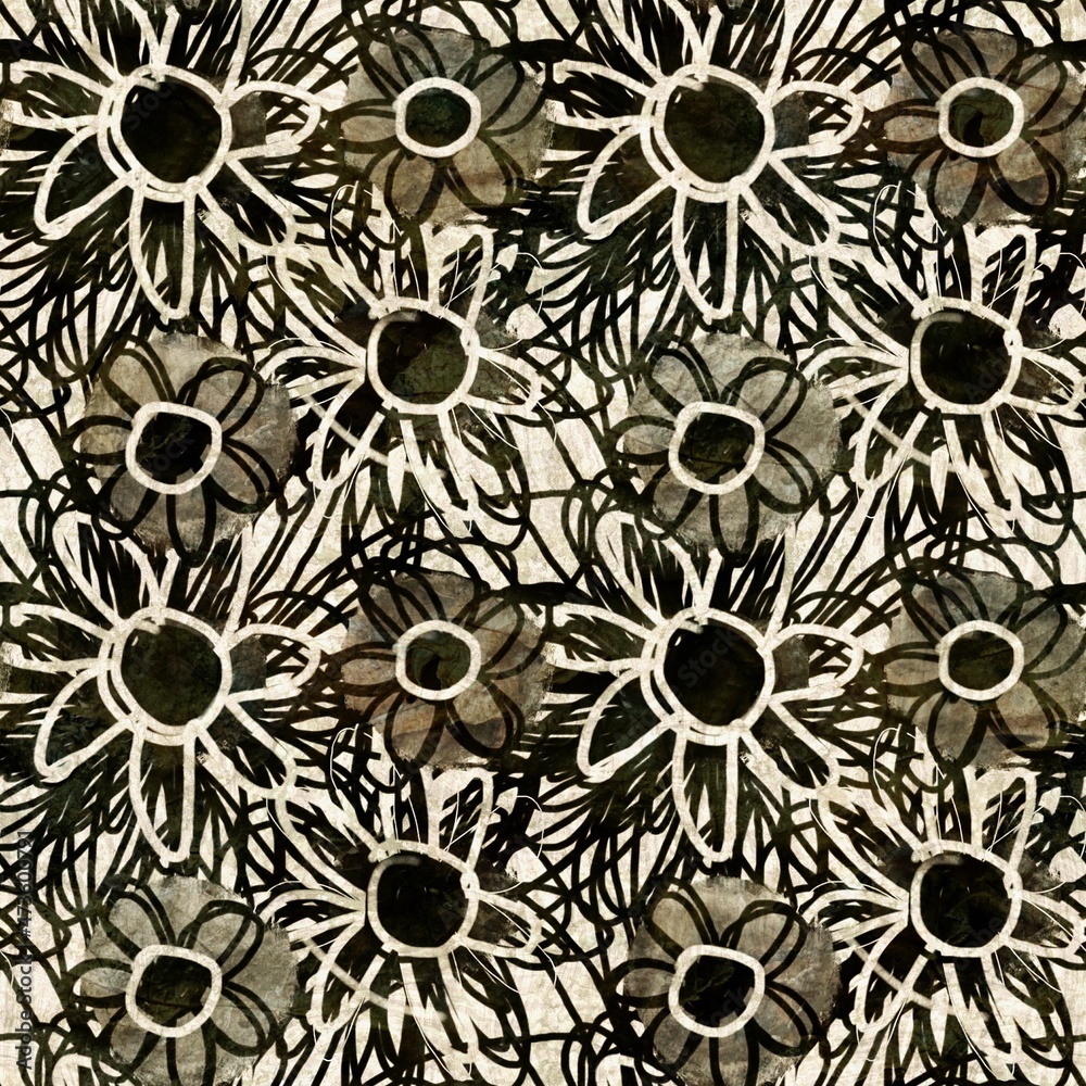 Desert plant on sand texture seamless raster pattern. Organic succulent ...