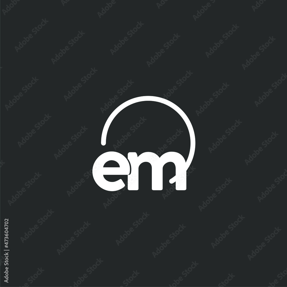 EM initial logo with rounded circle Stock Vector | Adobe Stock