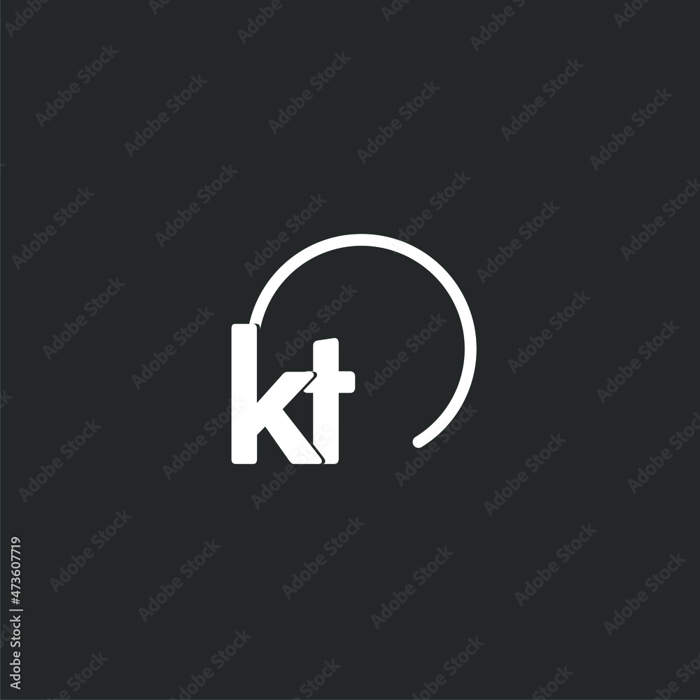 KT initial logo with rounded circle Stock Vector | Adobe Stock