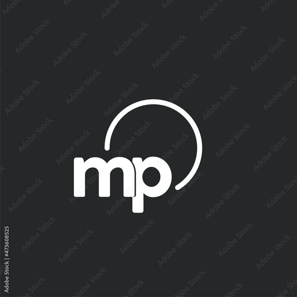 MP initial logo with rounded circle Stock Vector | Adobe Stock