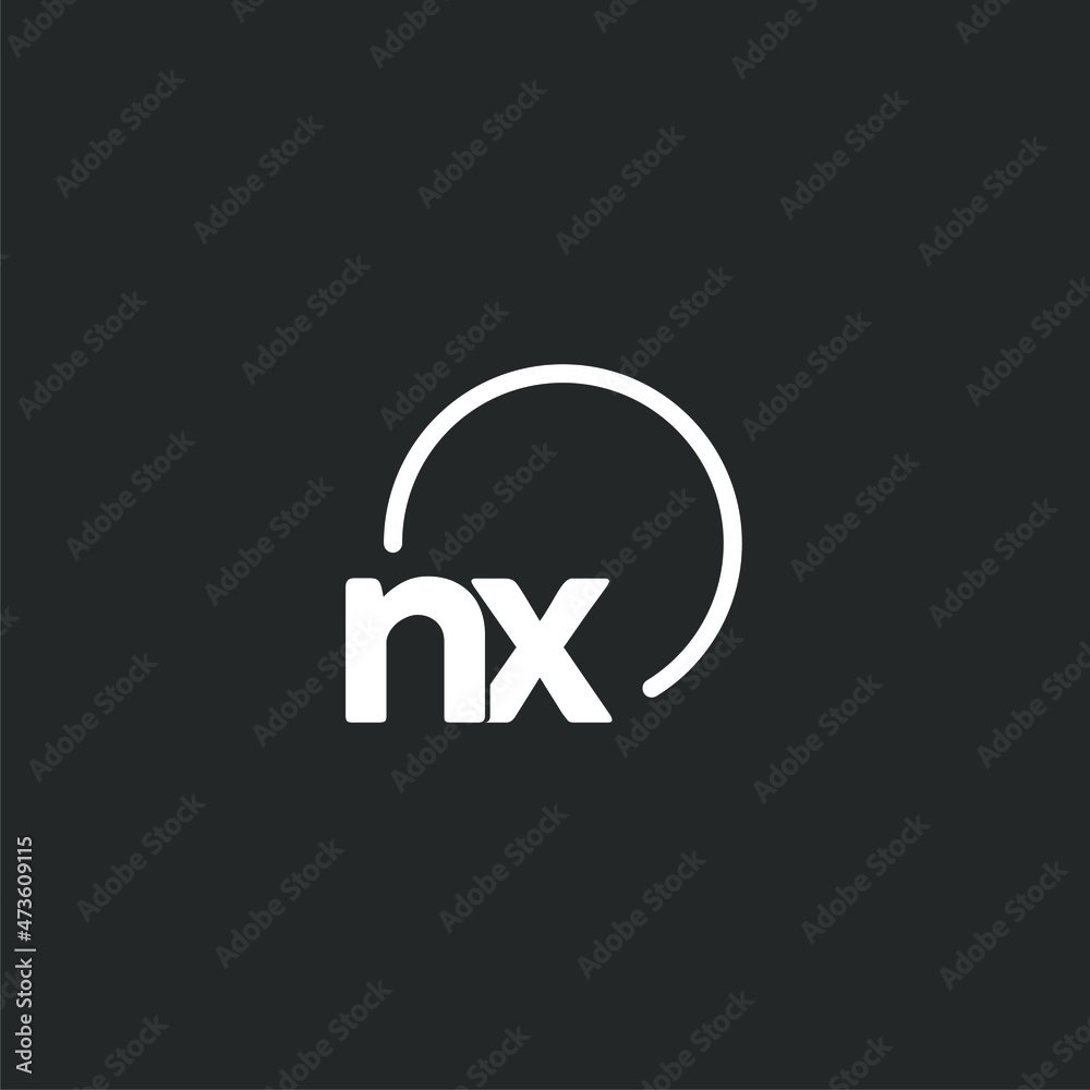 NX initial logo with rounded circle Stock Vector | Adobe Stock