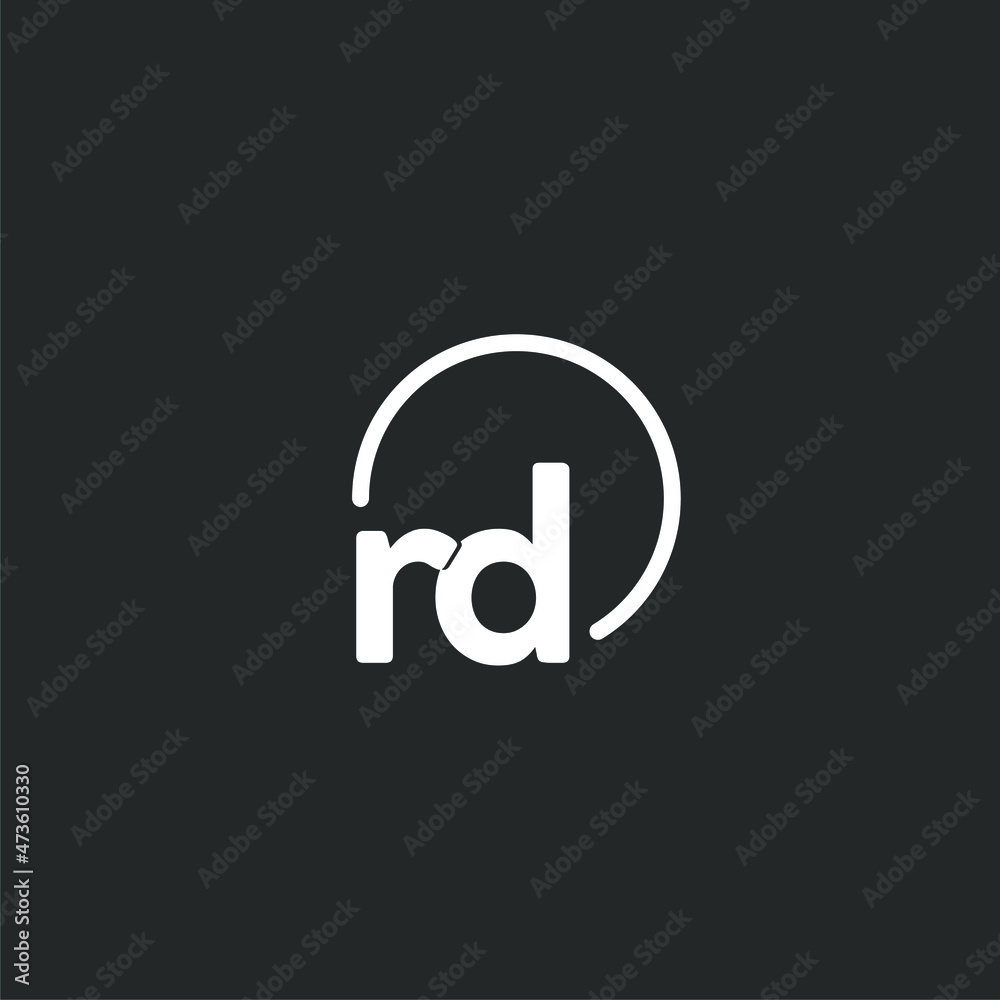 RD initial logo with rounded circle Stock Vector | Adobe Stock