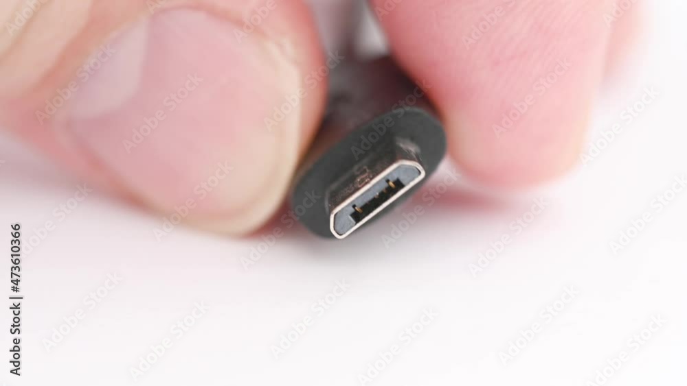 Close up comparison of USB type A type B type C mini micro USB ...