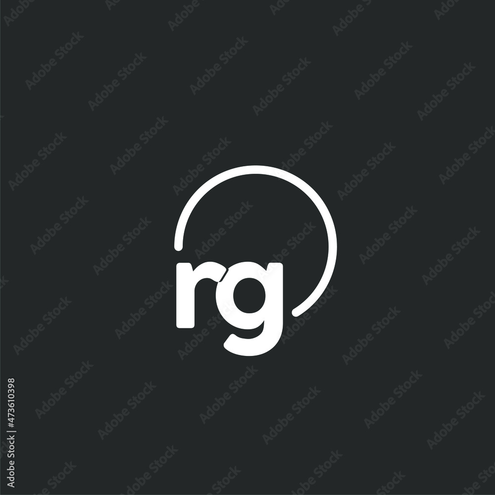 RG initial logo with rounded circle Stock Vector | Adobe Stock