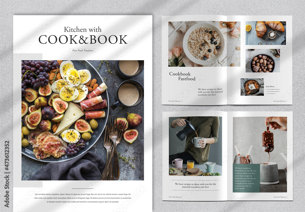 Cookbook Layout Stock Template | Adobe Stock