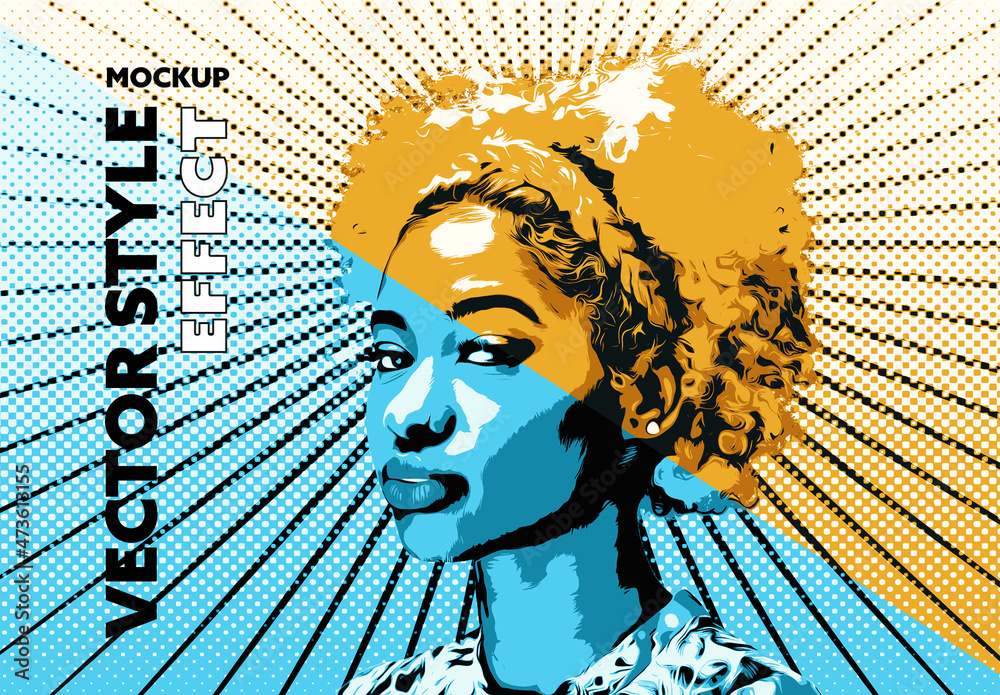 Vector Style Portrait Mockup Stock Template | Adobe Stock
