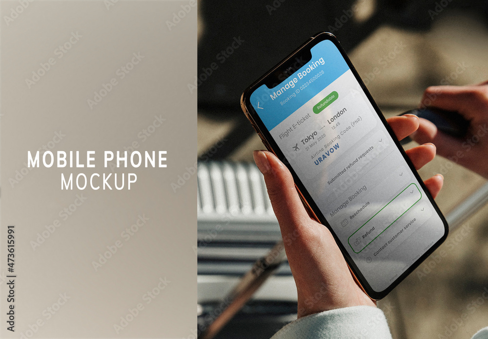 Hand Holding Moblie Phone Mockup Stock Template | Adobe Stock