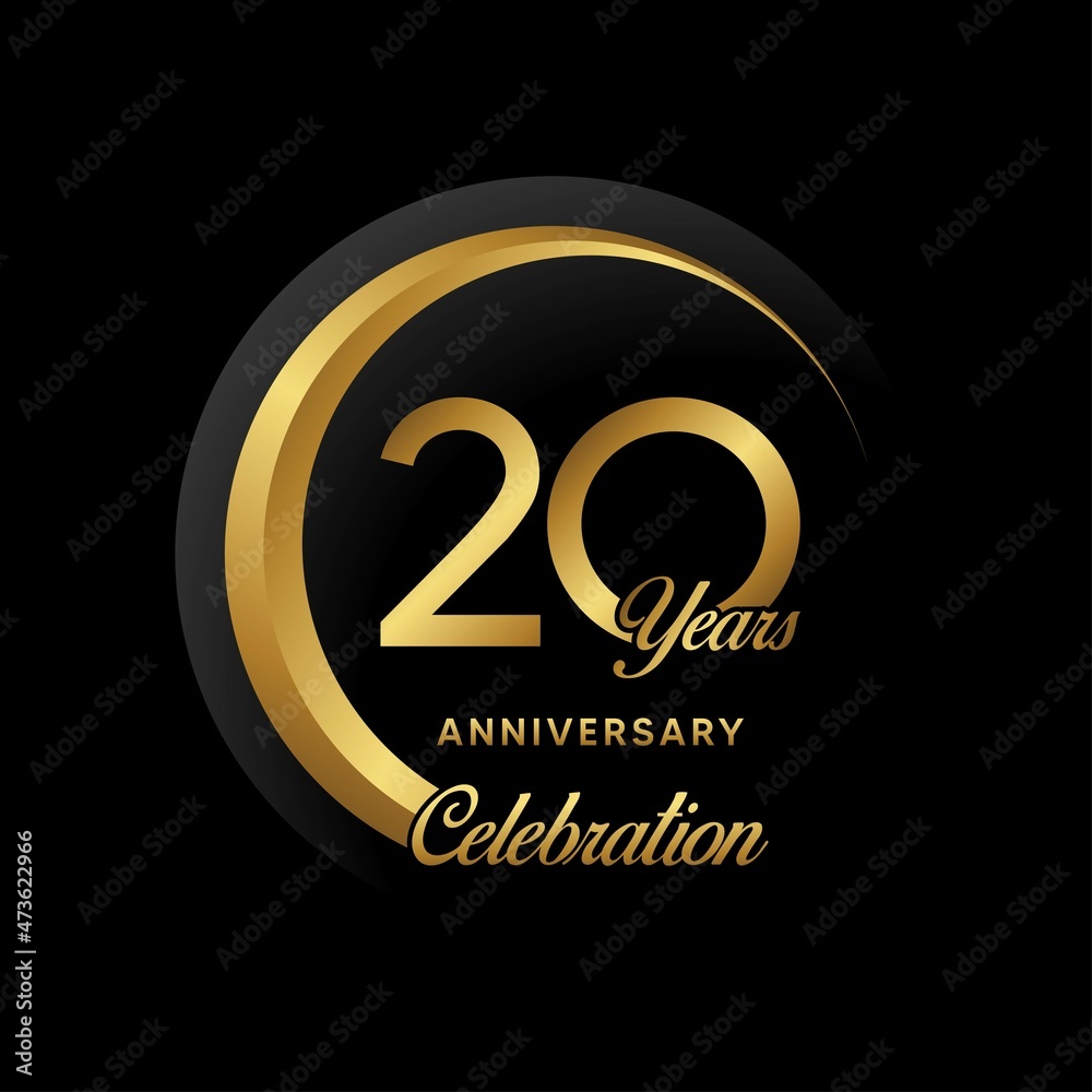 20th anniversary logo. Golden anniversary celebration logo design for ...