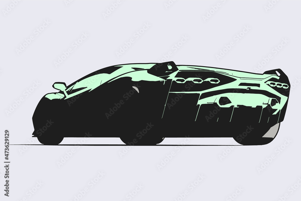 Lamborghini Sian, Rear View. Vector Illustration in Minimalist ...