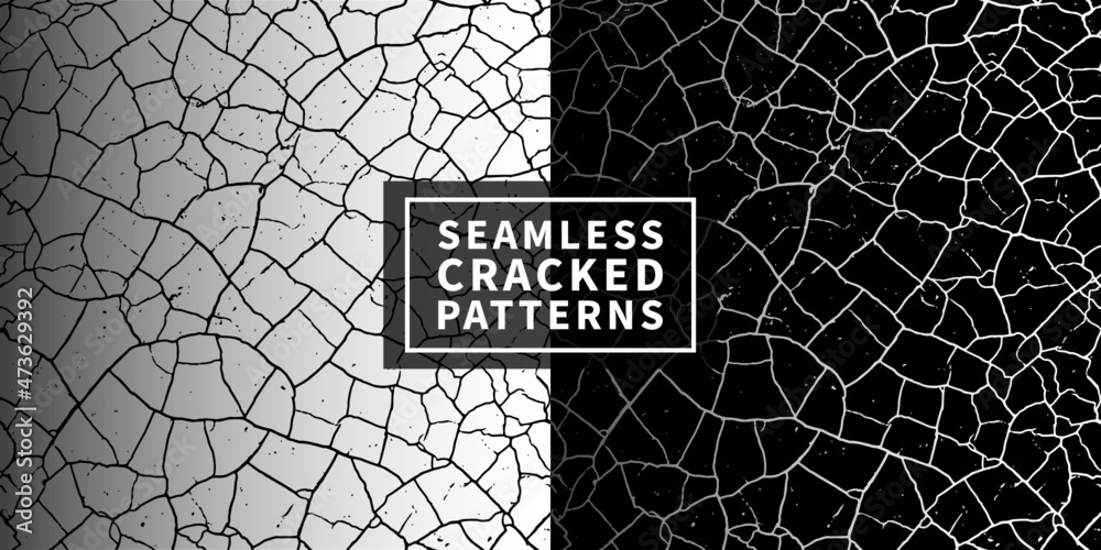 Seamless cracked pattern background. Structure od distressed cracked ...