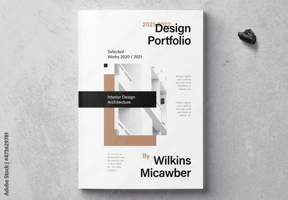 Minimalistic Interior Portfolio Layout Stock Template | Adobe Stock