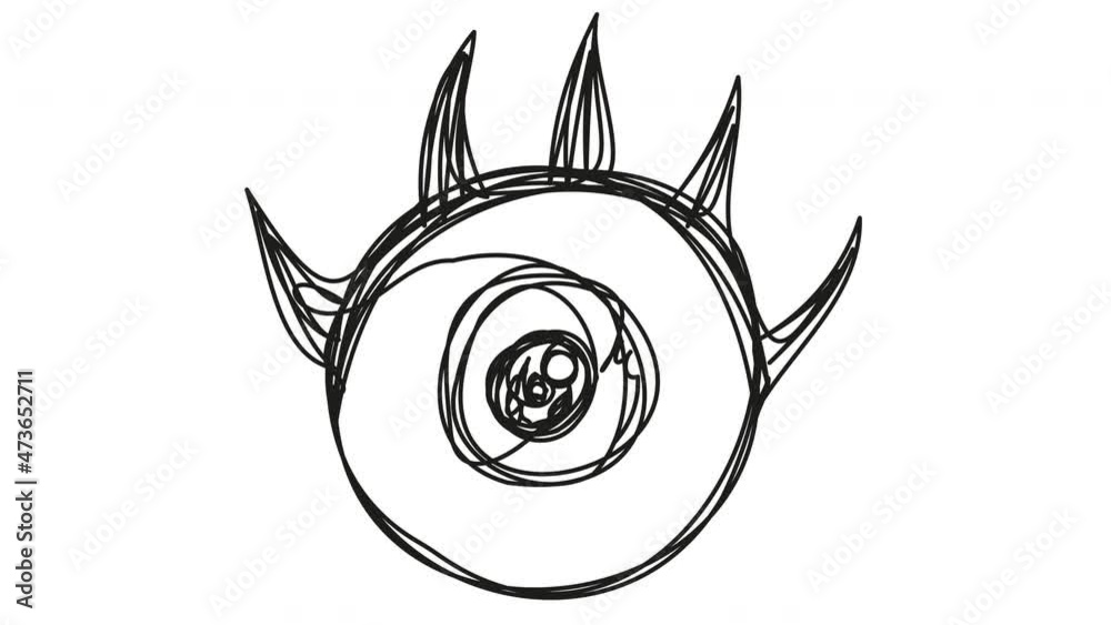 Self-drawing of the graphic eye with one line. Animation with the ...