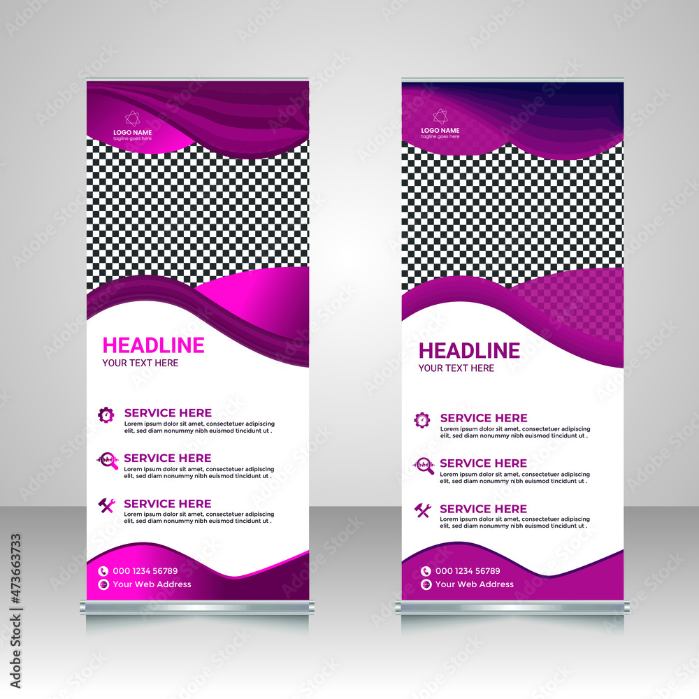 retractable banner design template vector file Stock Vector | Adobe Stock