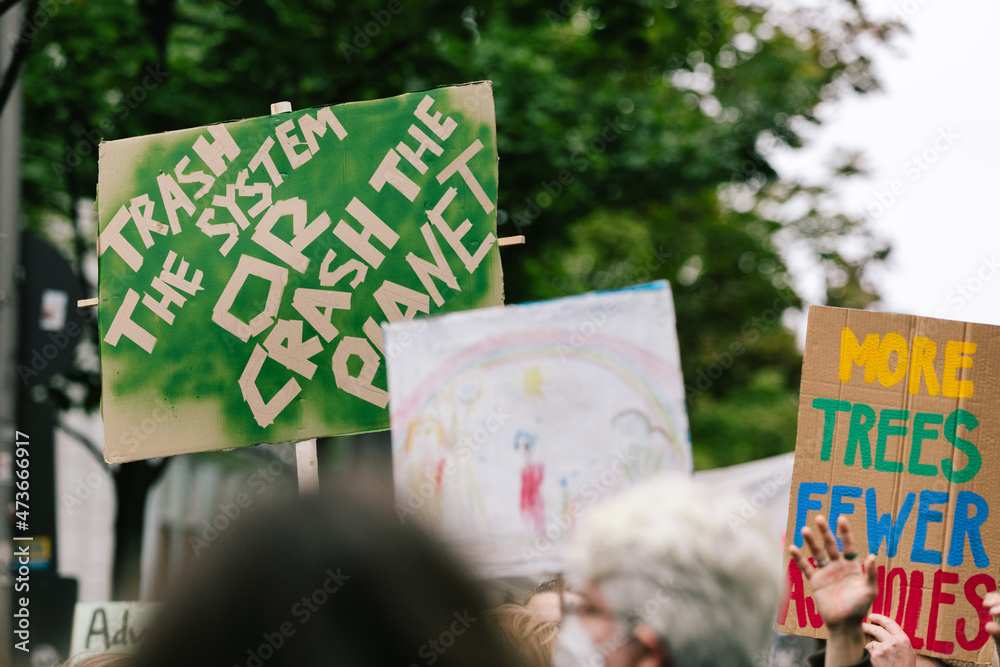 Climate Protest Signs Stock Photo | Adobe Stock