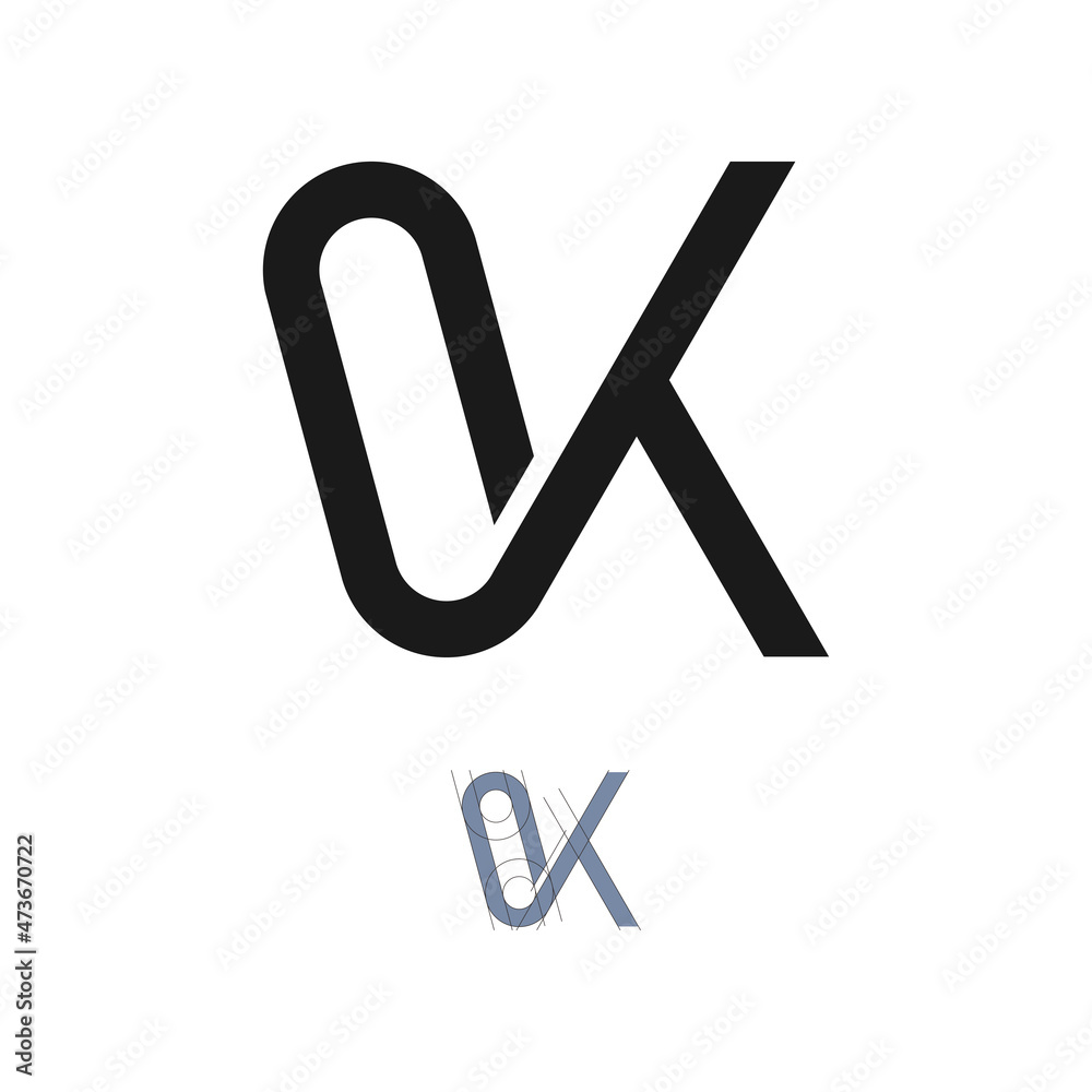 letter o k monogram logo design Stock Vector | Adobe Stock