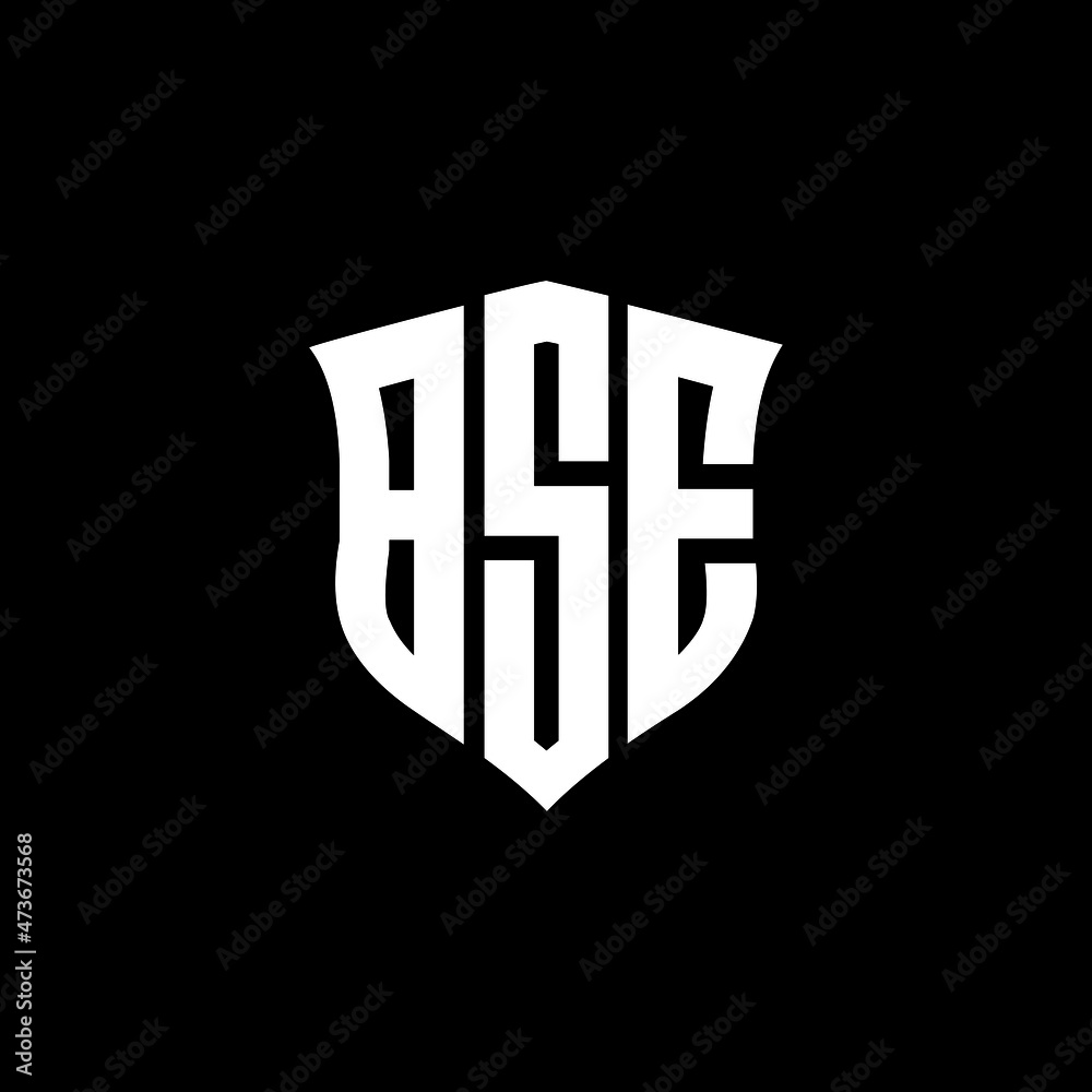 BSE letter logo design with black background in illustrator, vector ...
